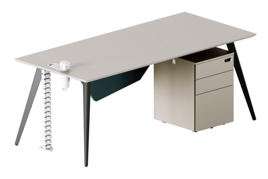 Four seaters staff workstations with modesty panel and pedestal drawer ...
